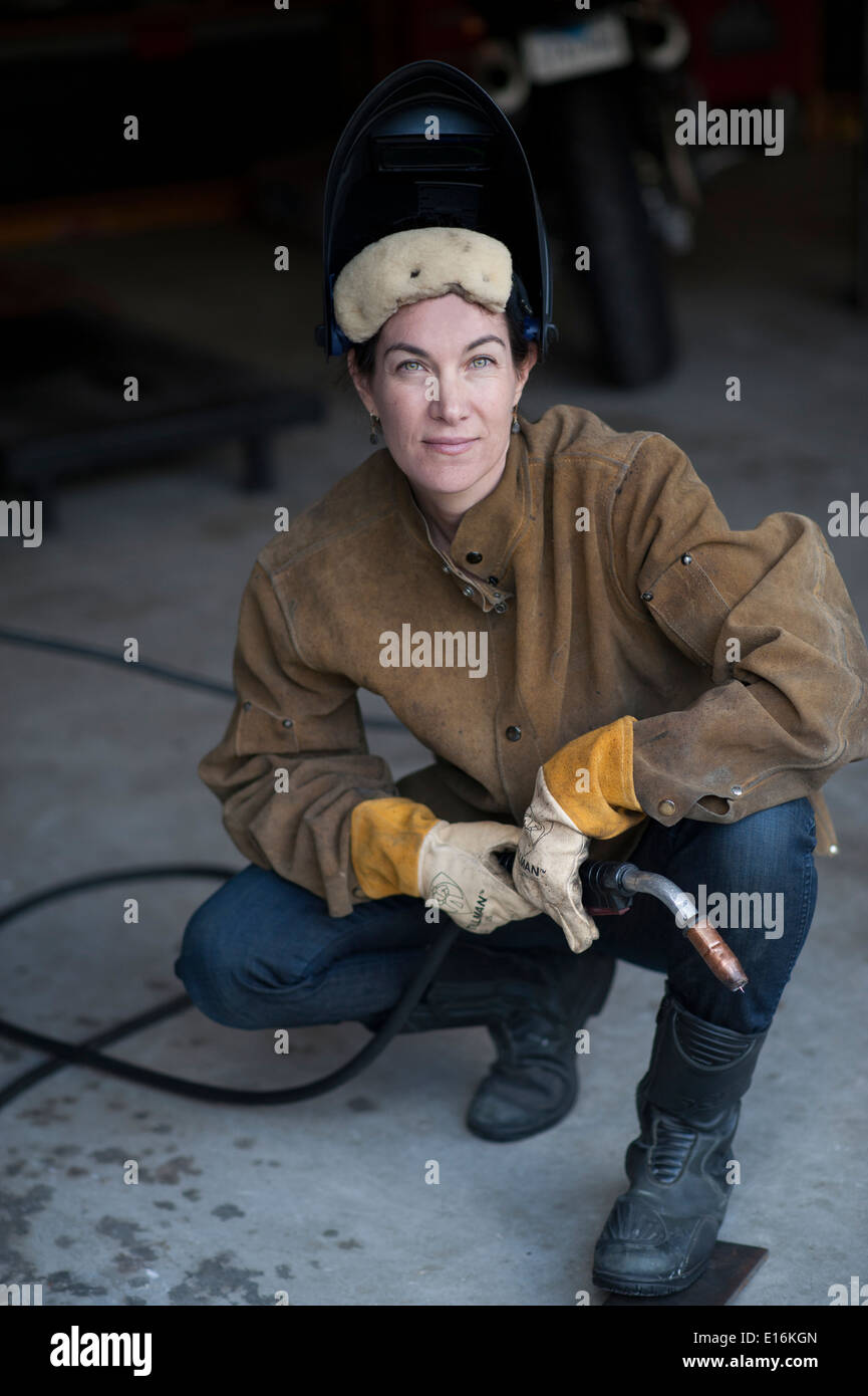 Female welder hi-res stock photography and images - Alamy