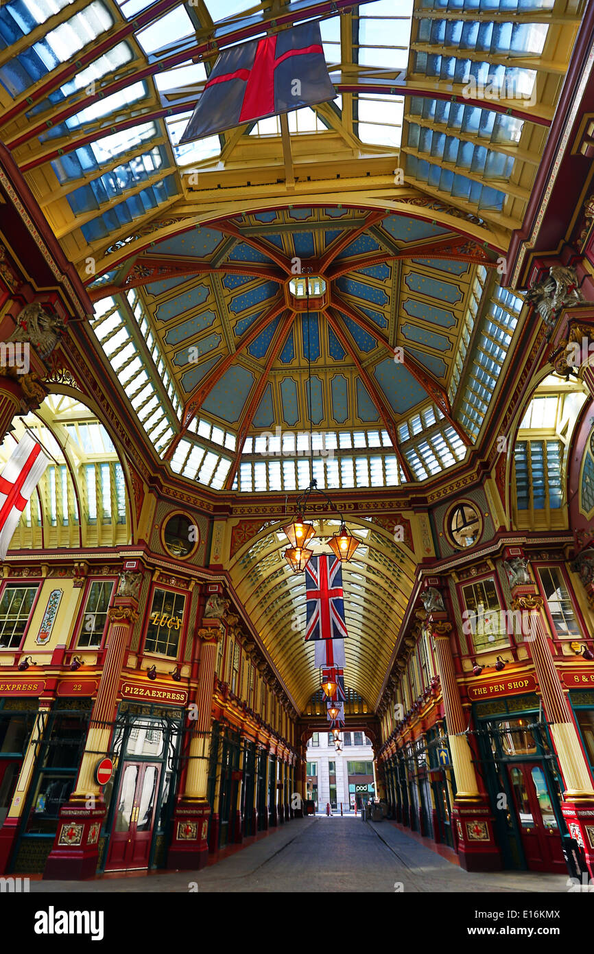Traditional architecture of Leadenhall Market, London, England Stock ...