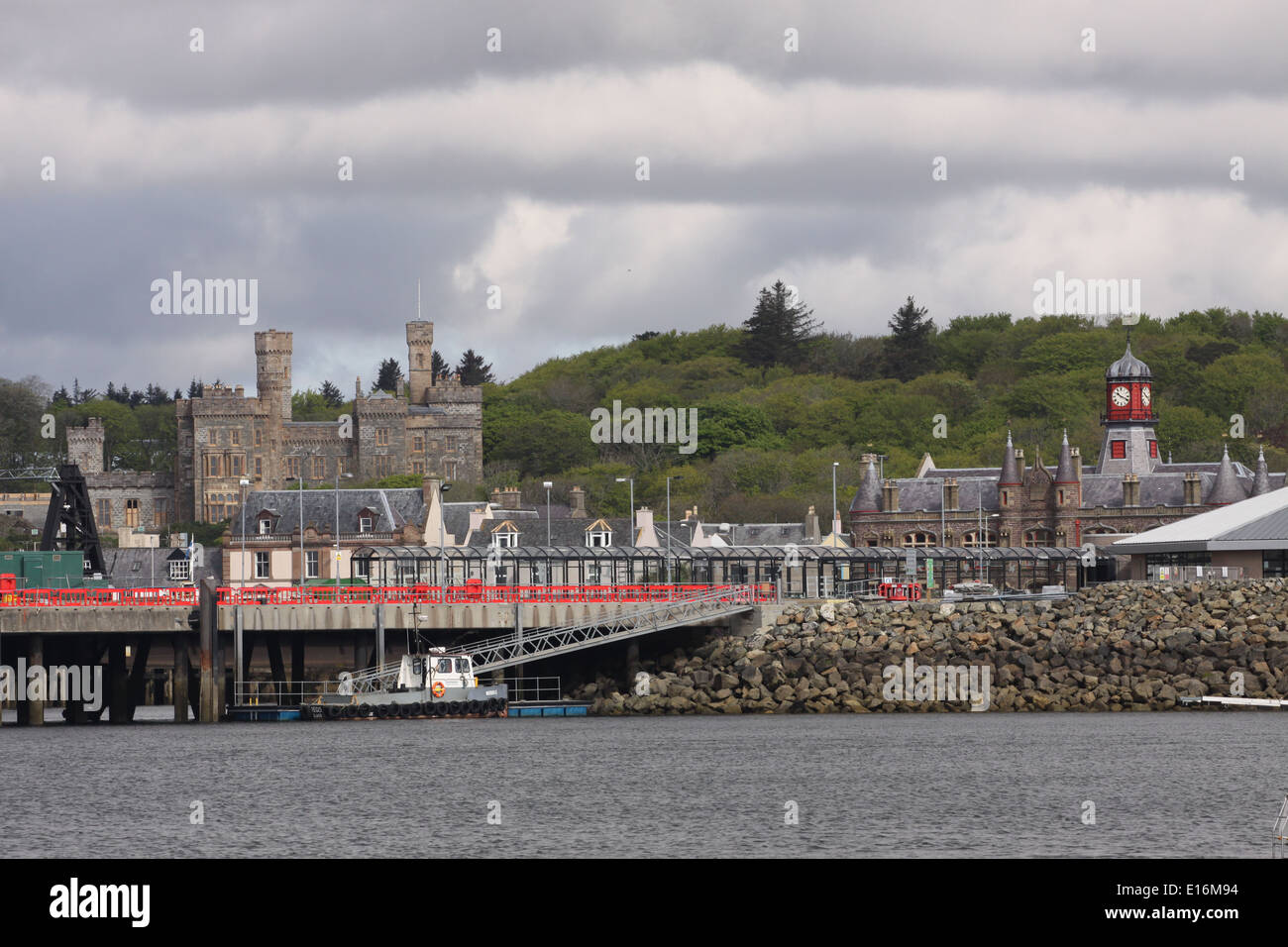 Lews Castle and Stornoway waterfront Isle of Lewis Scotland May 2014 ...