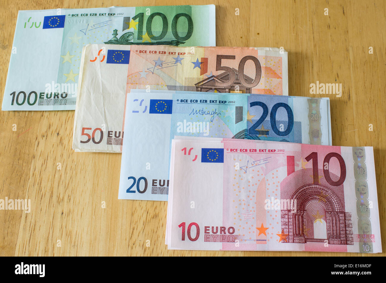Set of Euro banknotes on a table Stock Photo - Alamy