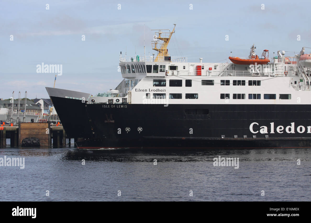 Calmac ferry MV Isle of Lewis departing Stornoway Scotland May 2014 ...