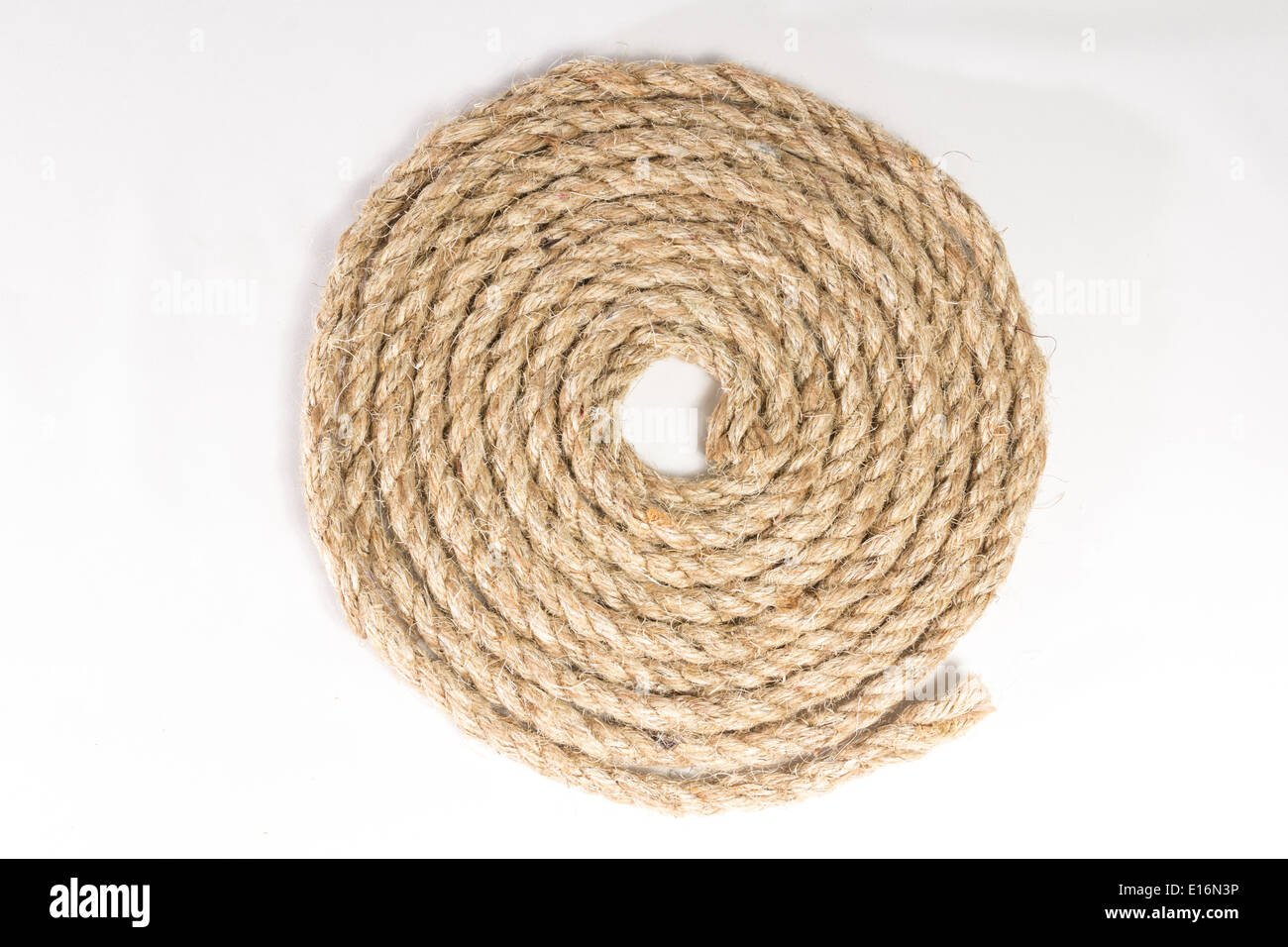 sisal rope isolated on white background Stock Photo - Alamy