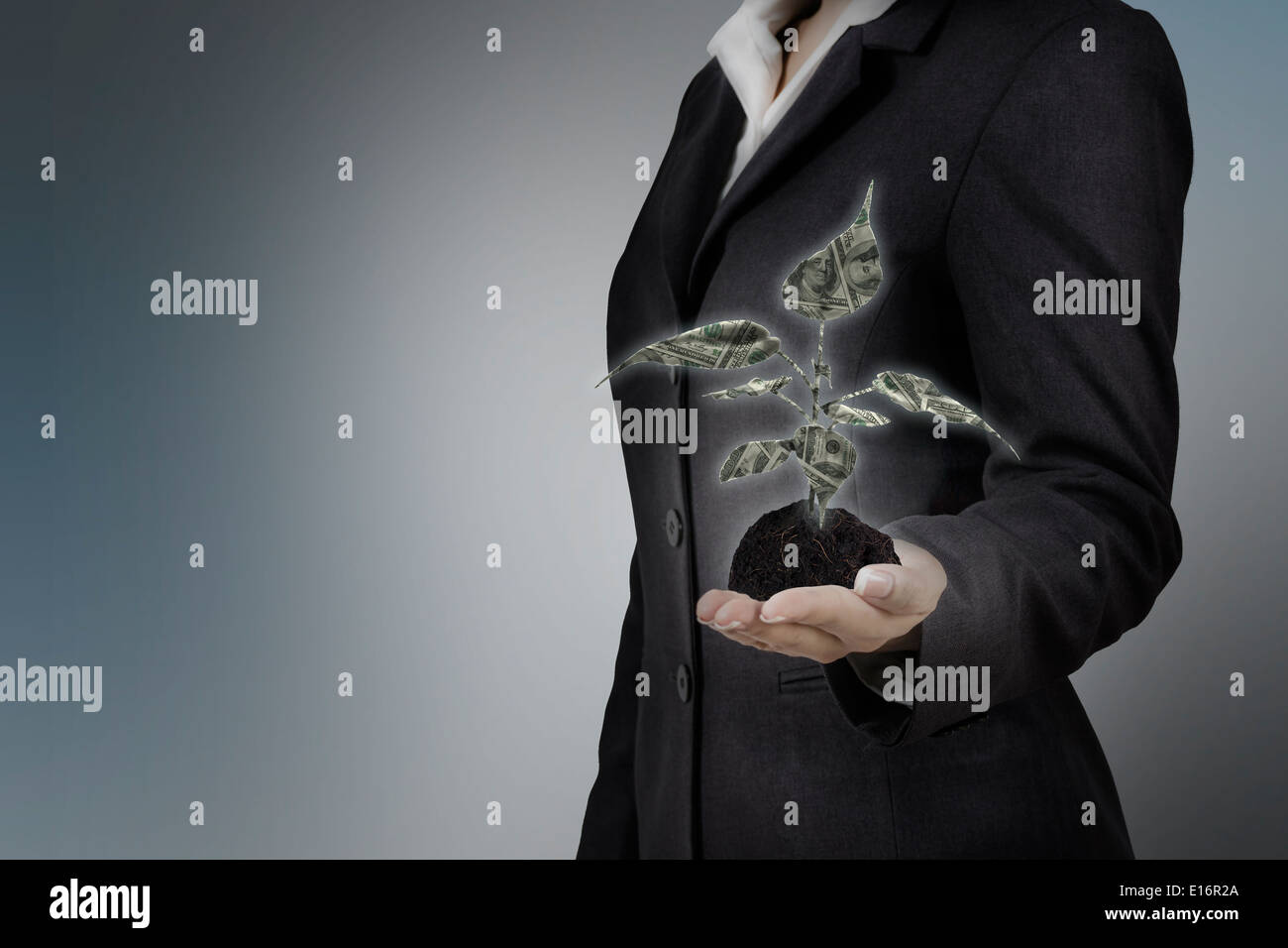 Woman growth dollar on hi-res stock photography and images - Alamy