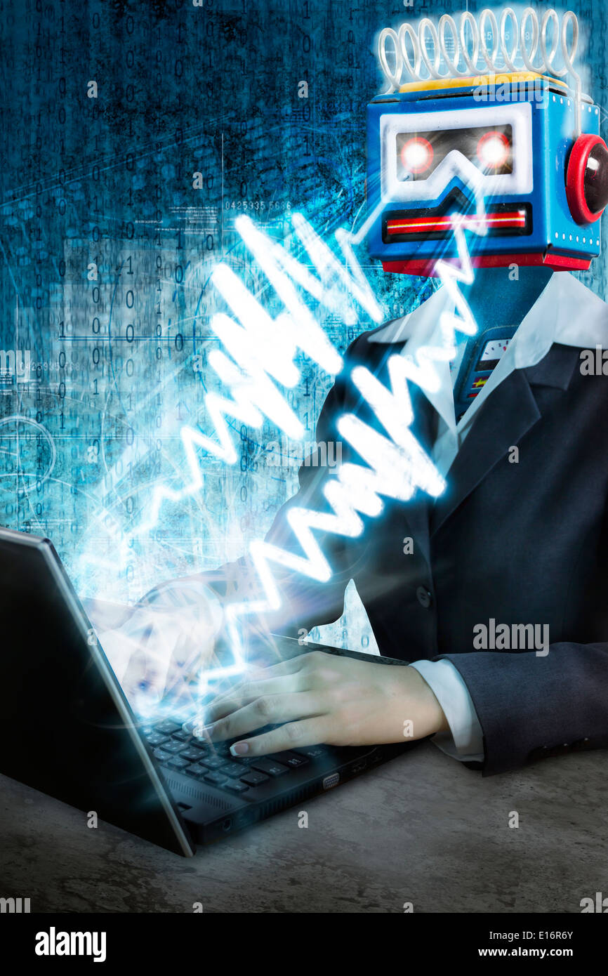 Business robot working concept Stock Photo - Alamy