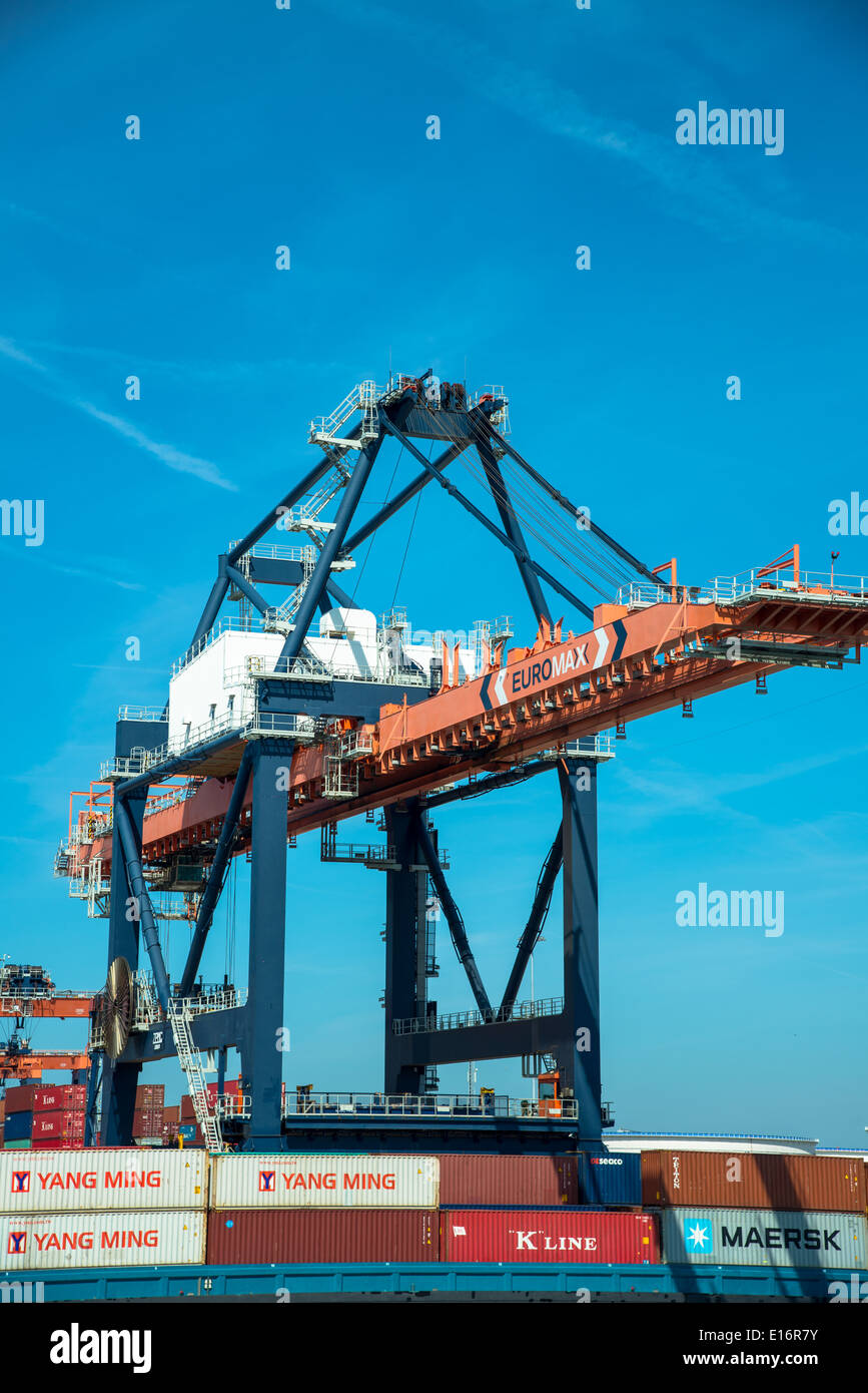 cranes in europoort at the rotterdam harbour Stock Photo - Alamy