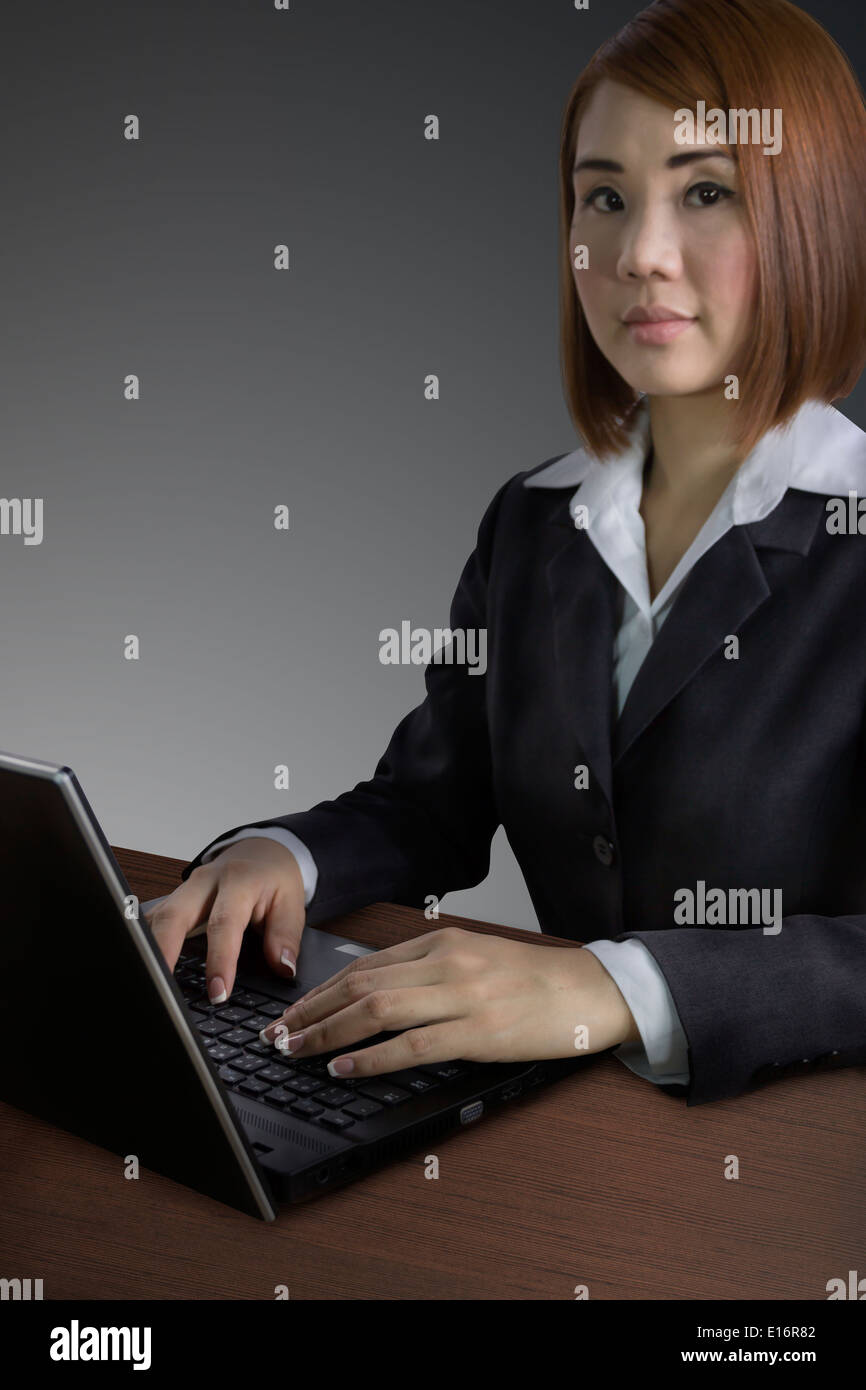business woman with notebook Stock Photo - Alamy