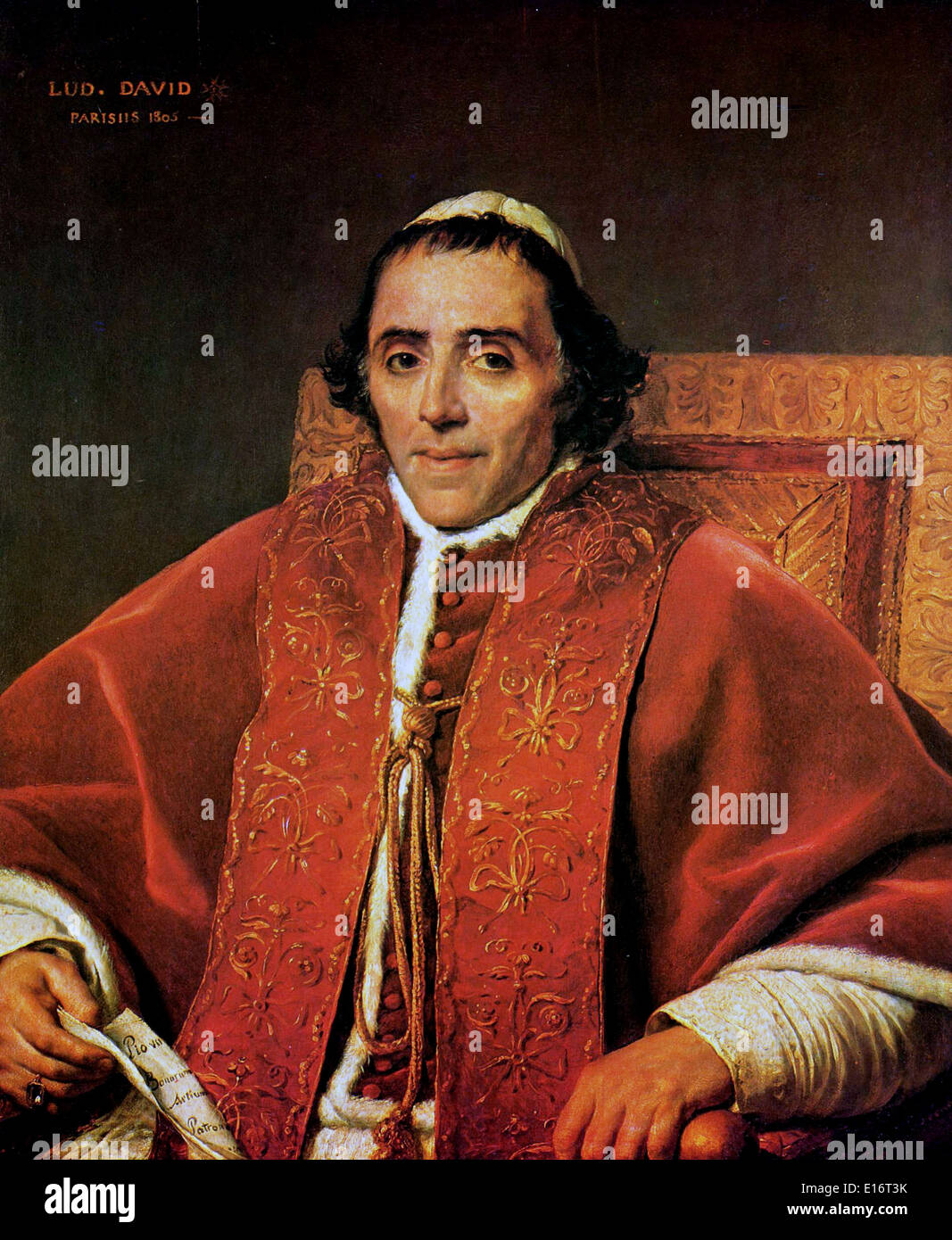 Pope Pius VII by Jacques Louis David, 1805 Stock Photo - Alamy