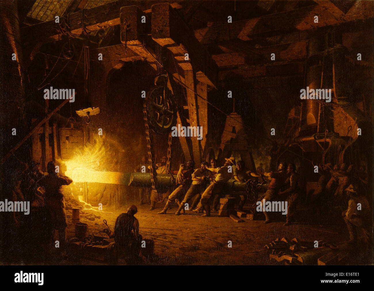 Forging the Shaft by John Ferguson Weir, 1874 Stock Photo - Alamy