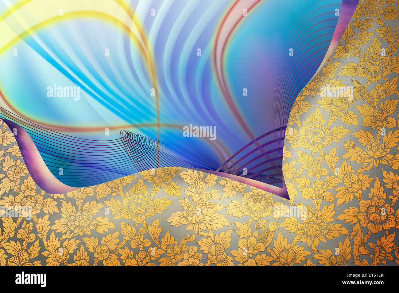 Thai pattern with abstract background Stock Photo - Alamy