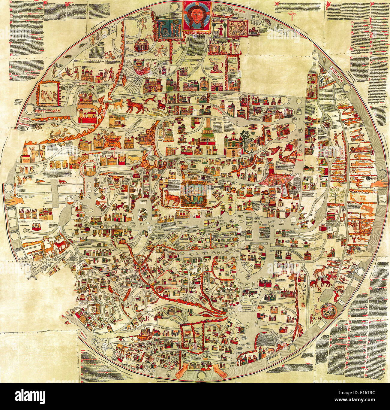 Ebstorfer World Map, 1234 AD Stock Photo - Alamy