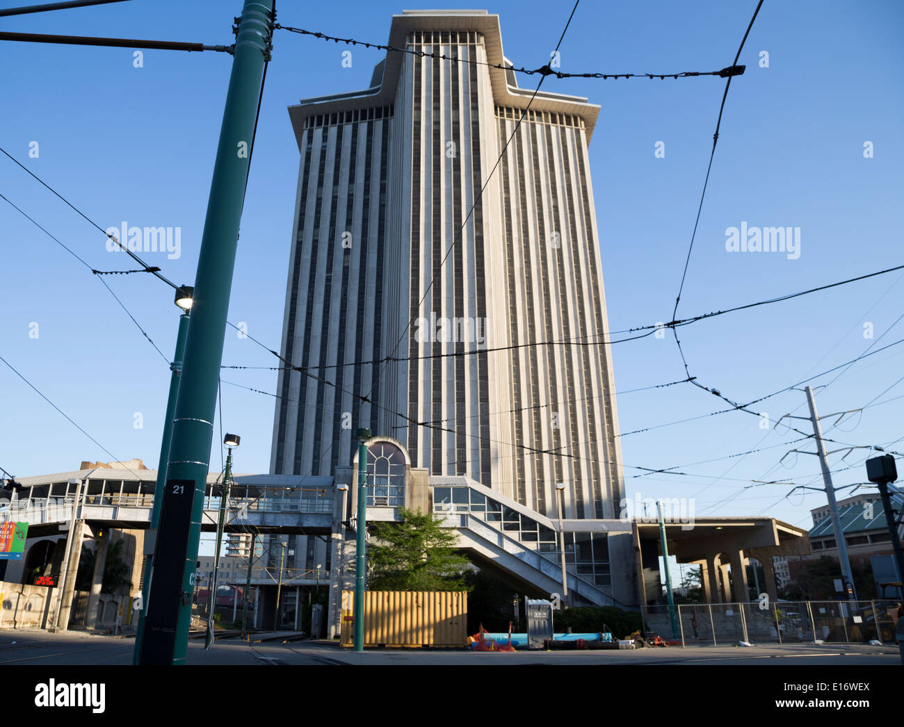 Building view from Trolley tracks at New Orleans Stock Photo - Alamy