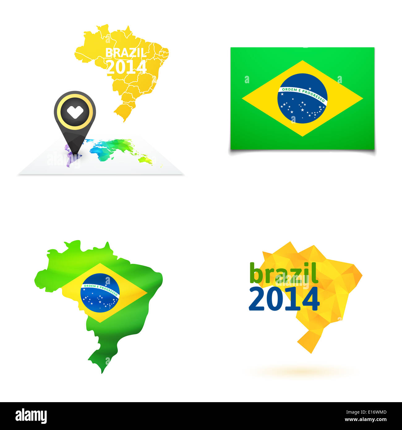 Flat simple Brazil map Stock Photo - Alamy