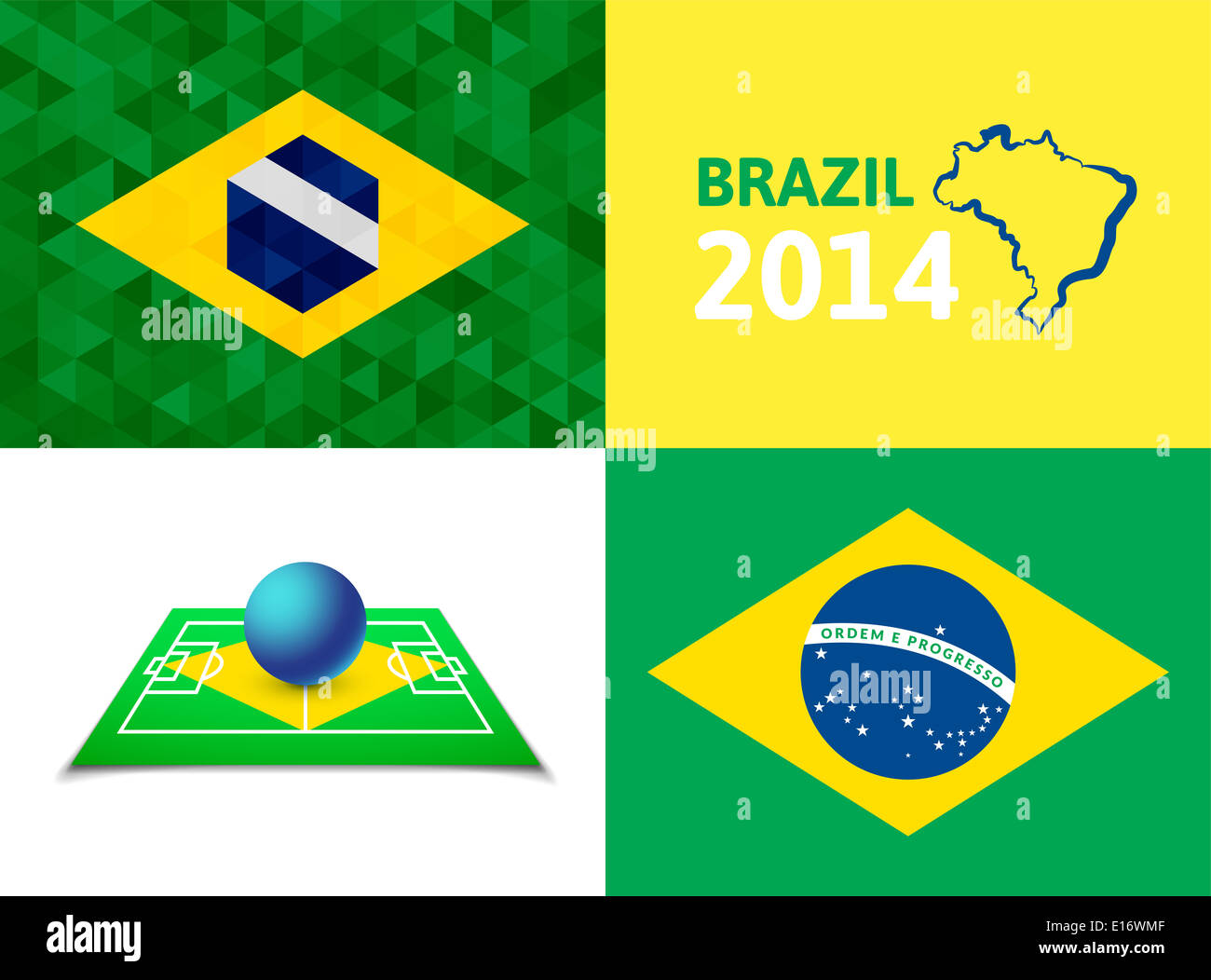 Flat simple Brazil map Stock Photo - Alamy