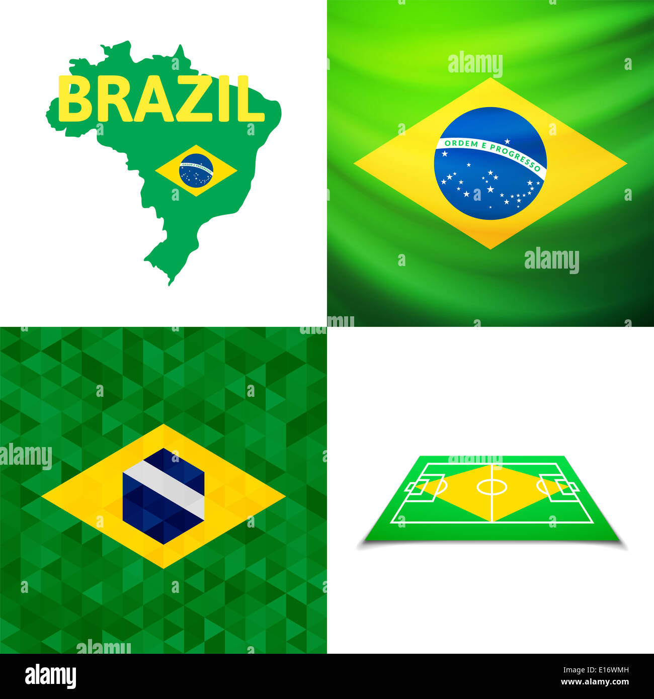 Flat simple Brazil map Stock Photo - Alamy