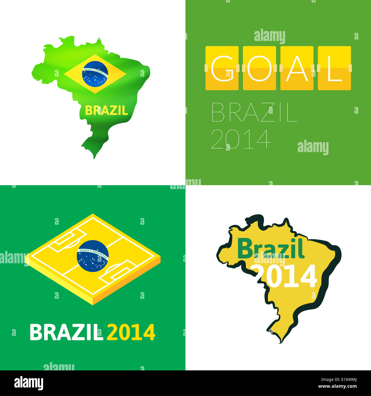 Brazil flag map flat design hi-res stock photography and images - Alamy