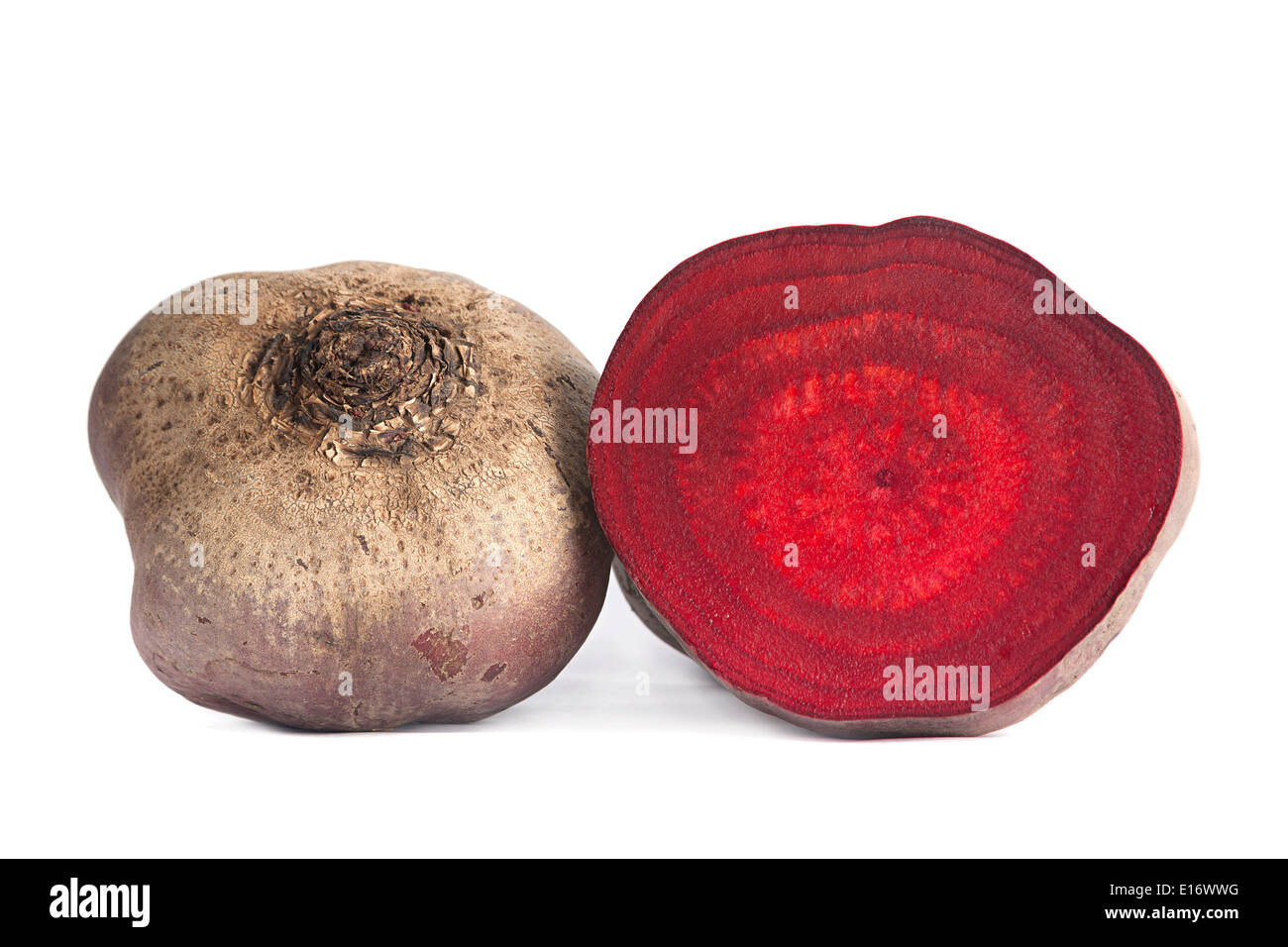 Beetroot part slice closeup isolated on white background Stock Photo ...