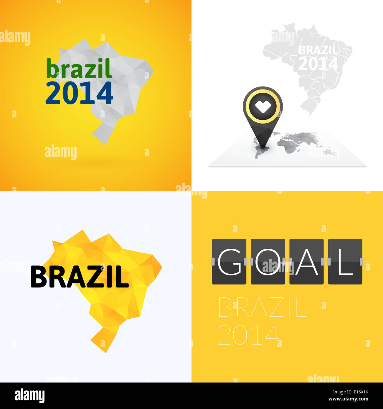 Flat simple Brazil map Stock Photo - Alamy