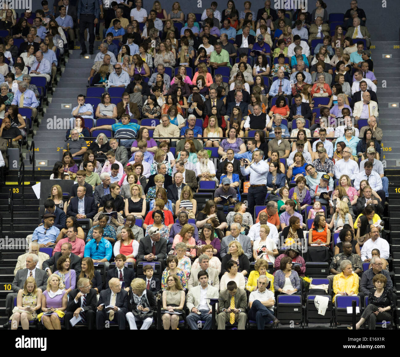 Crowd Attending a Graduation Stock Photo - Alamy