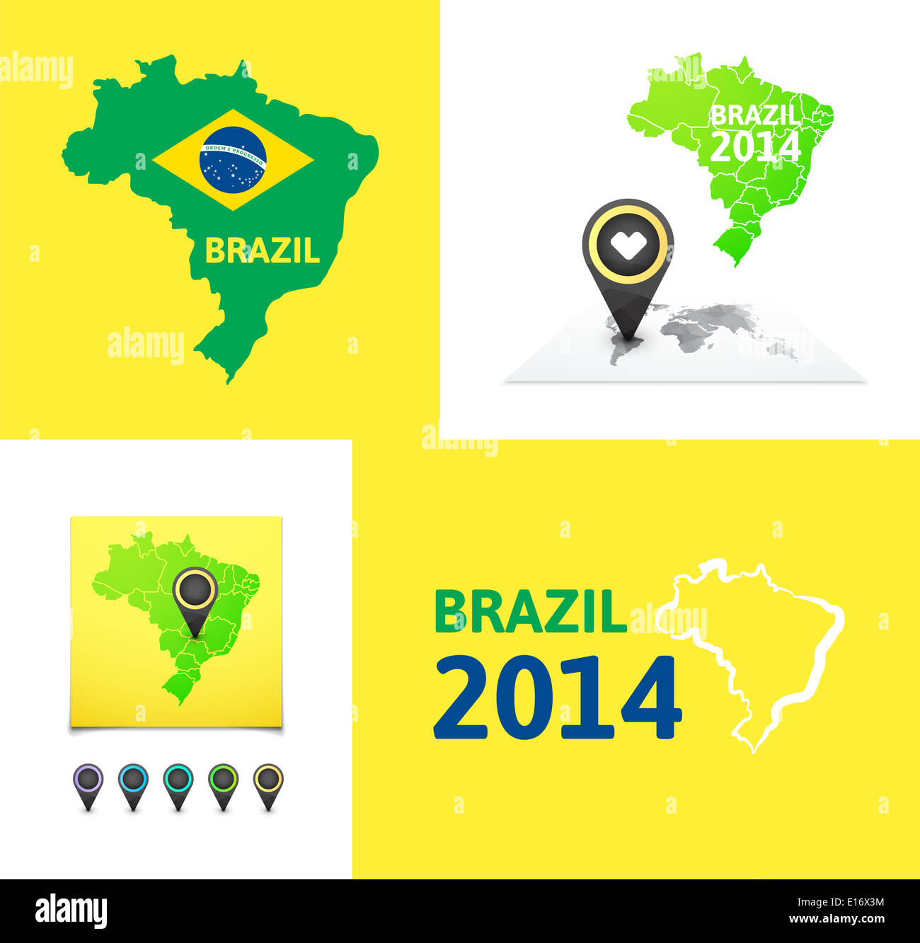 Flat simple Brazil map Stock Photo - Alamy