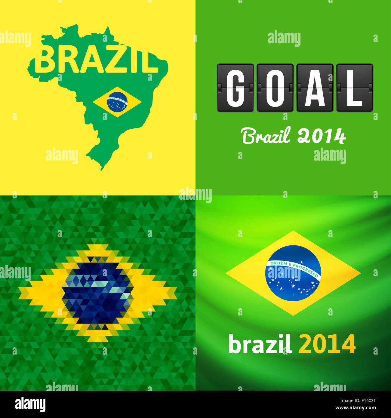 Flat simple Brazil map Stock Photo - Alamy