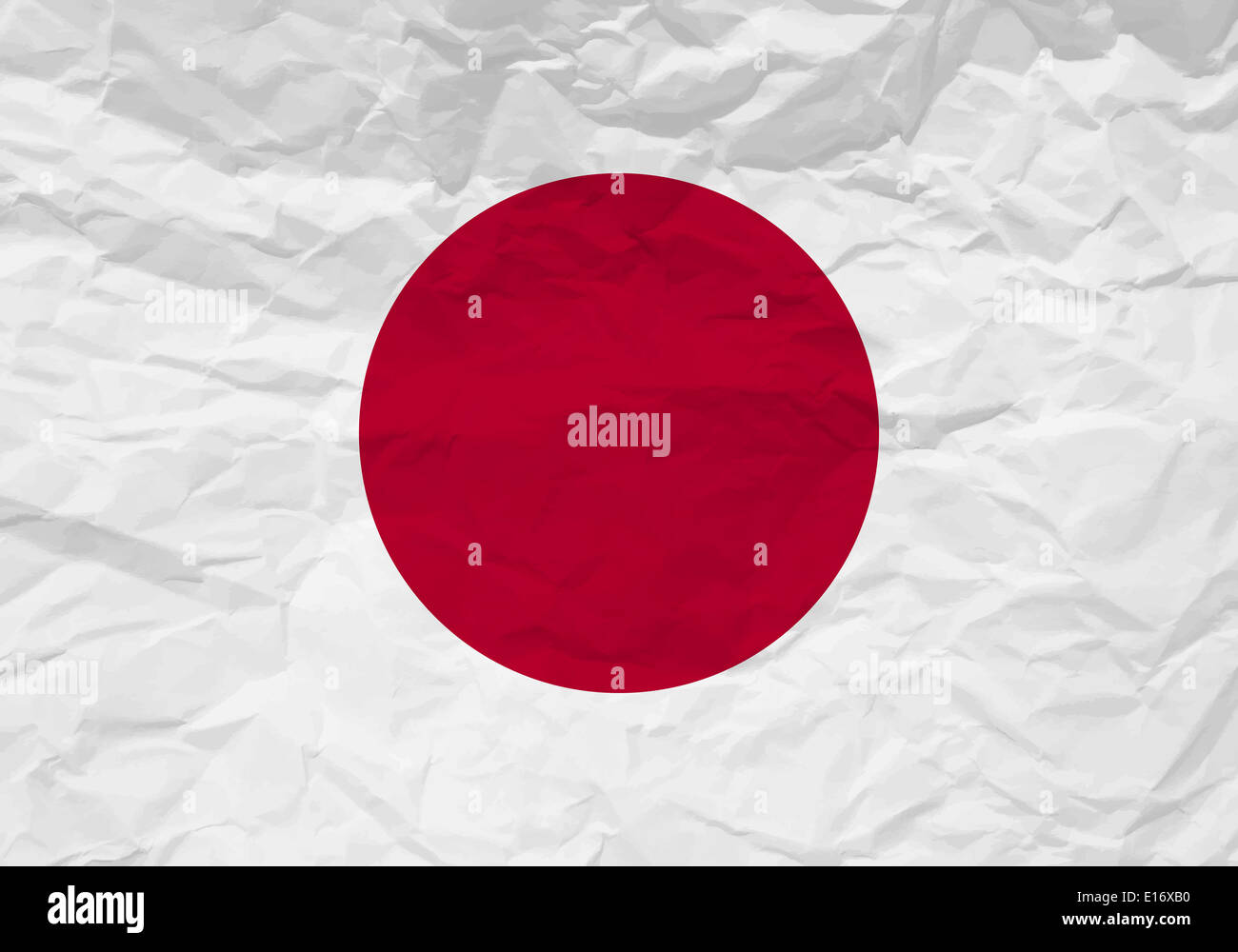 Japan flag crumpled paper textured background. Vector illustration ...