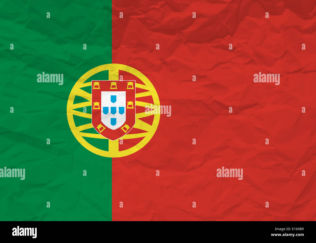 Portugal flag crumpled paper textured background. Vector illustration ...
