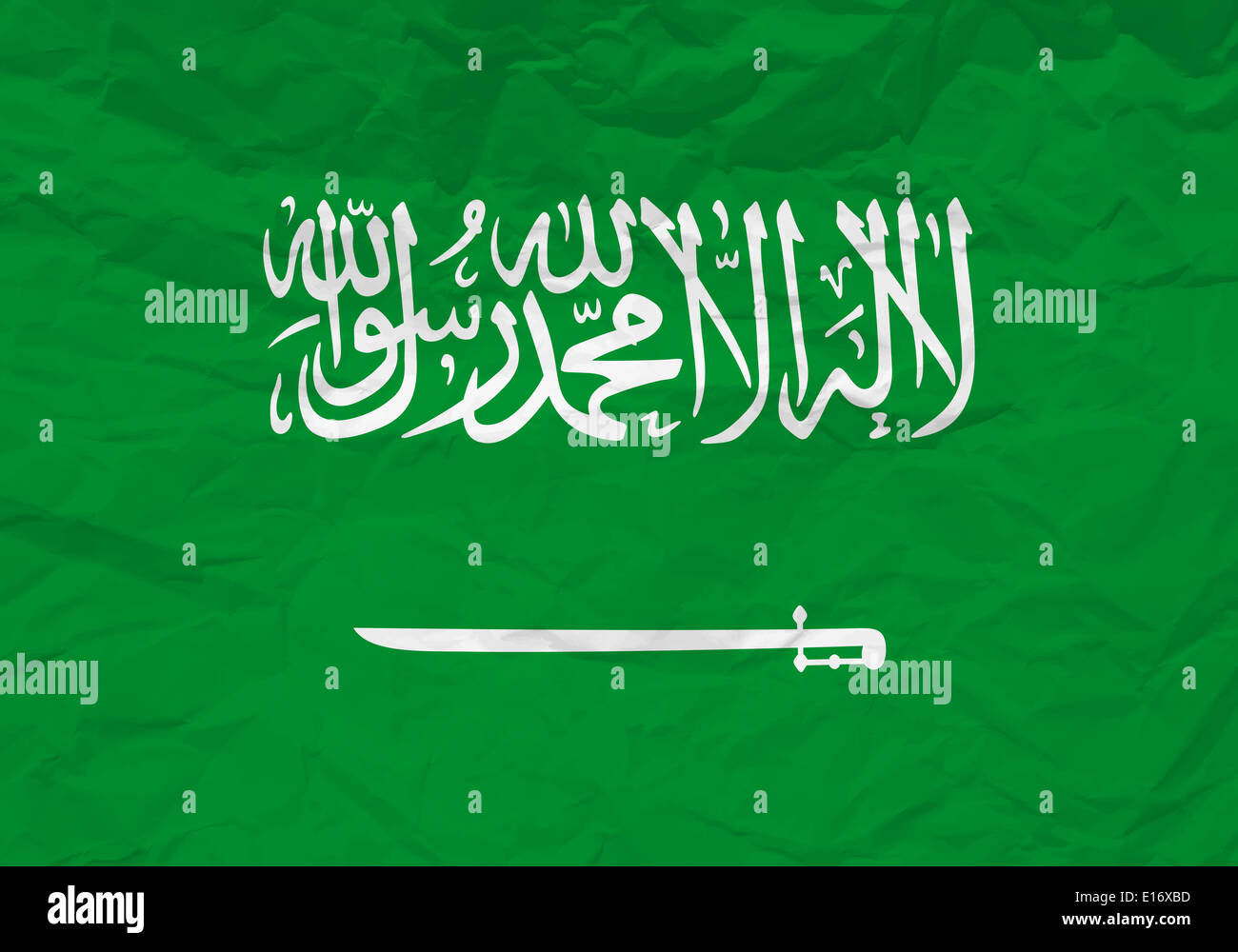 Saudi Arabia flag crumpled paper textured background. Vector ...