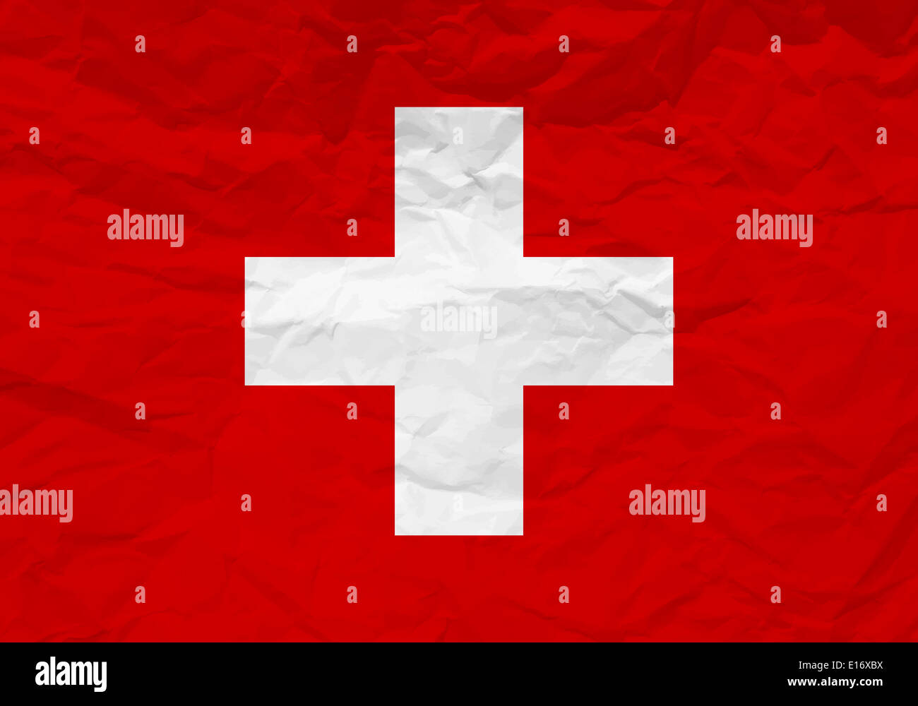 Switzerland flag crumpled paper textured background. Vector ...