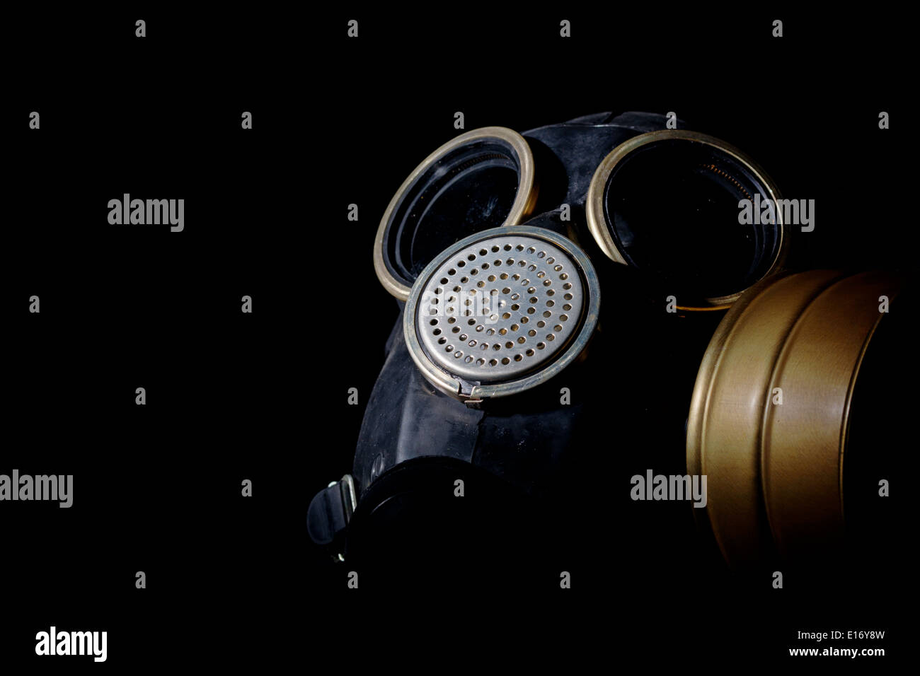 Russian army gas mask isolated on black background Stock Photo - Alamy