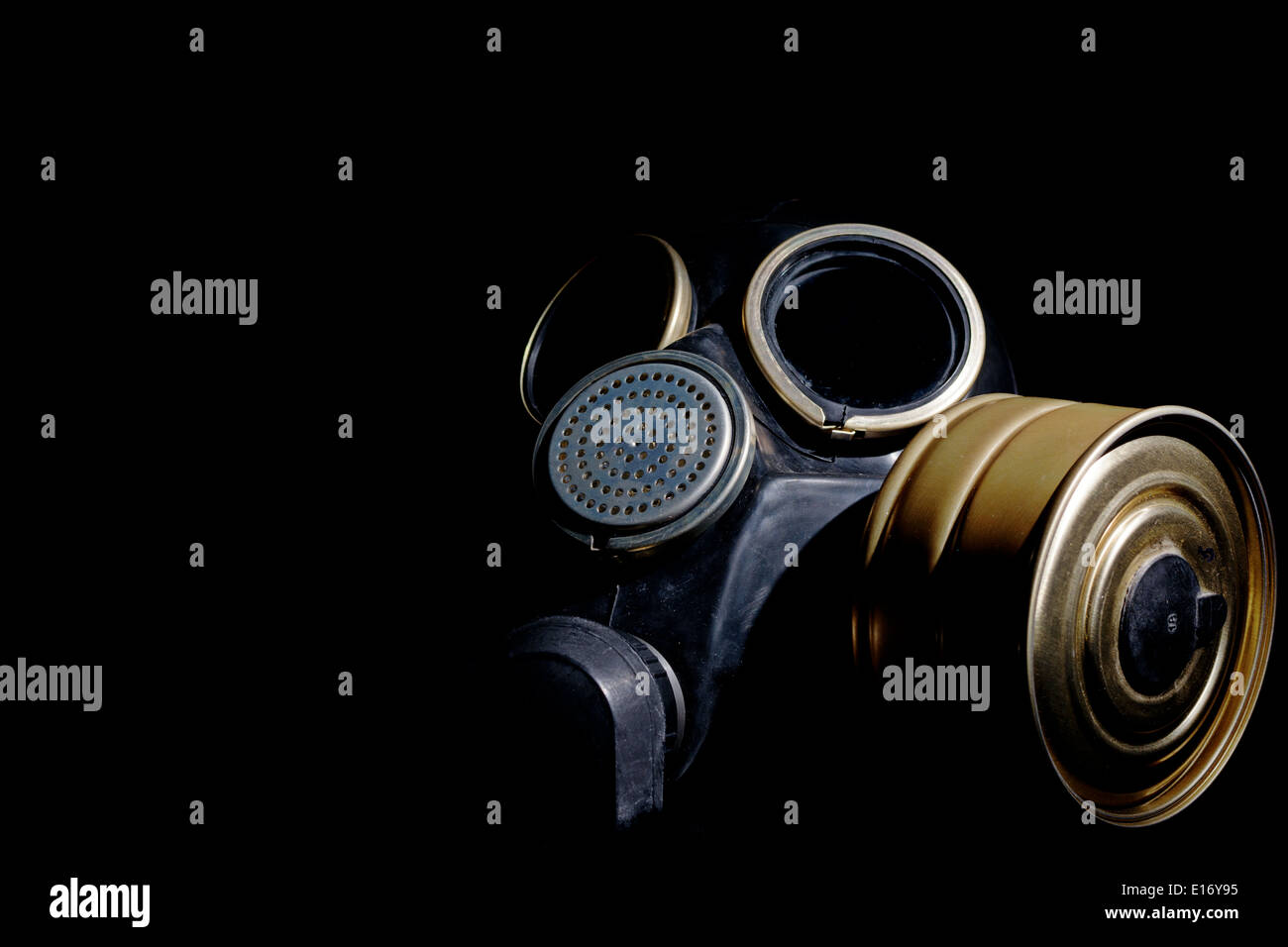 Russian army gas mask isolated on black background Stock Photo - Alamy
