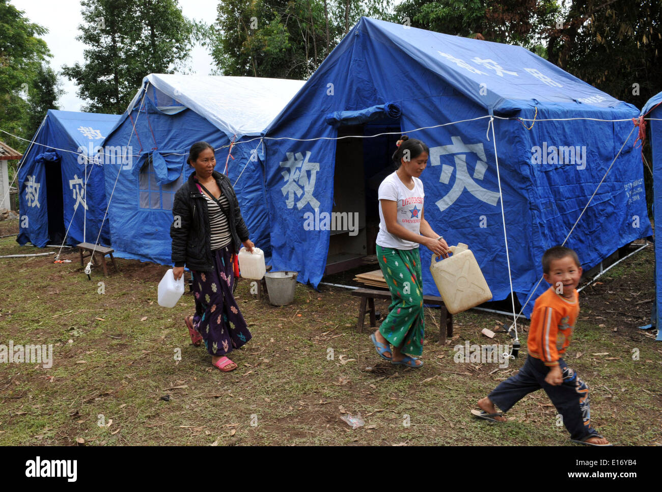 Yingjiang, China's Yunnan Province. 25th May, 2014. Relocated ...