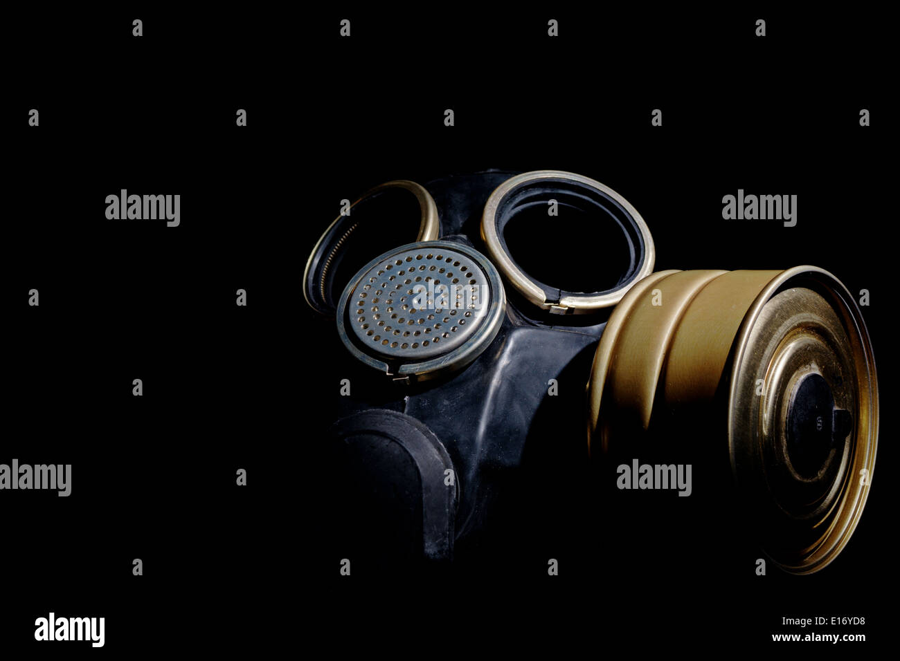 Russian army gas mask isolated on black background Stock Photo - Alamy