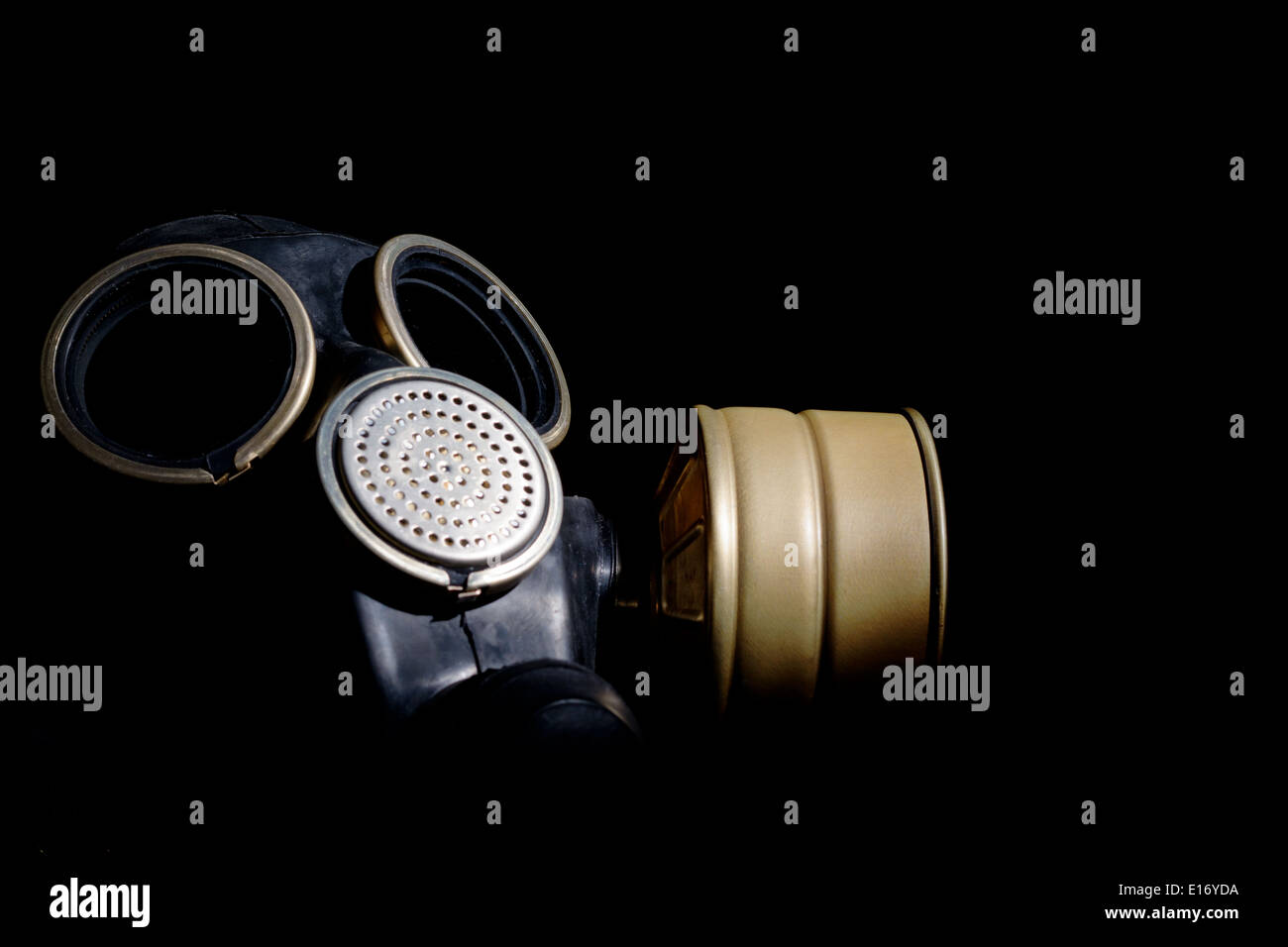 Russian army gas mask isolated on black background Stock Photo - Alamy