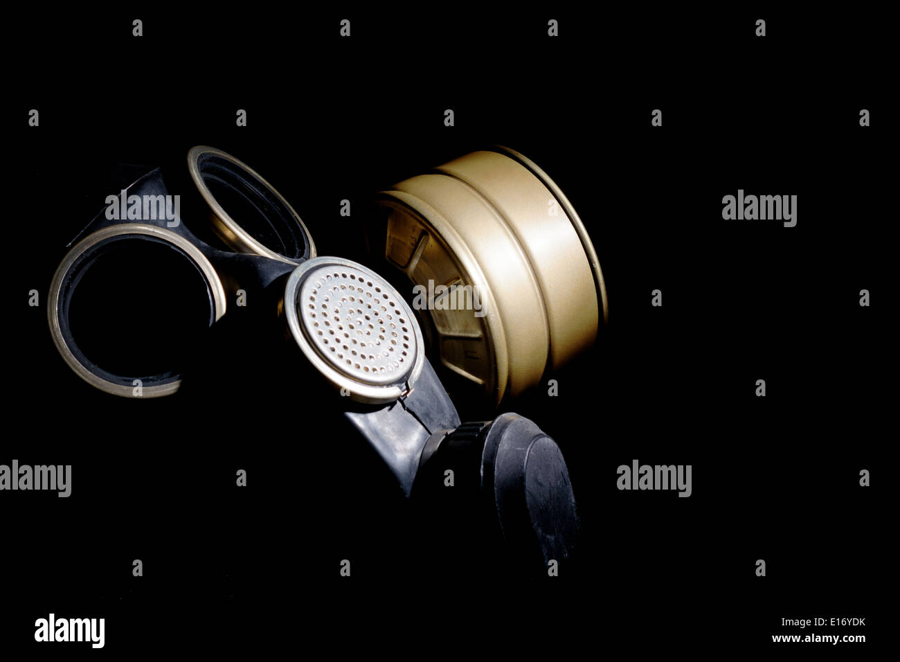 Russian army gas mask isolated on black background Stock Photo - Alamy