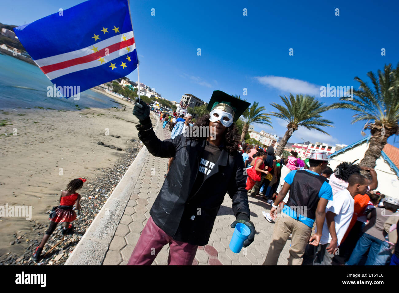 Carnival celebration in Mindelo, a town on Sao Vicente island in the ...