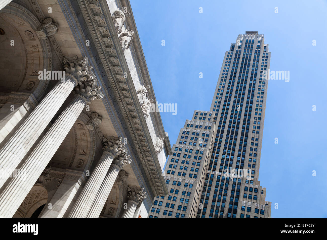 The Rockefeller Center in New York with the Public Library in the ...