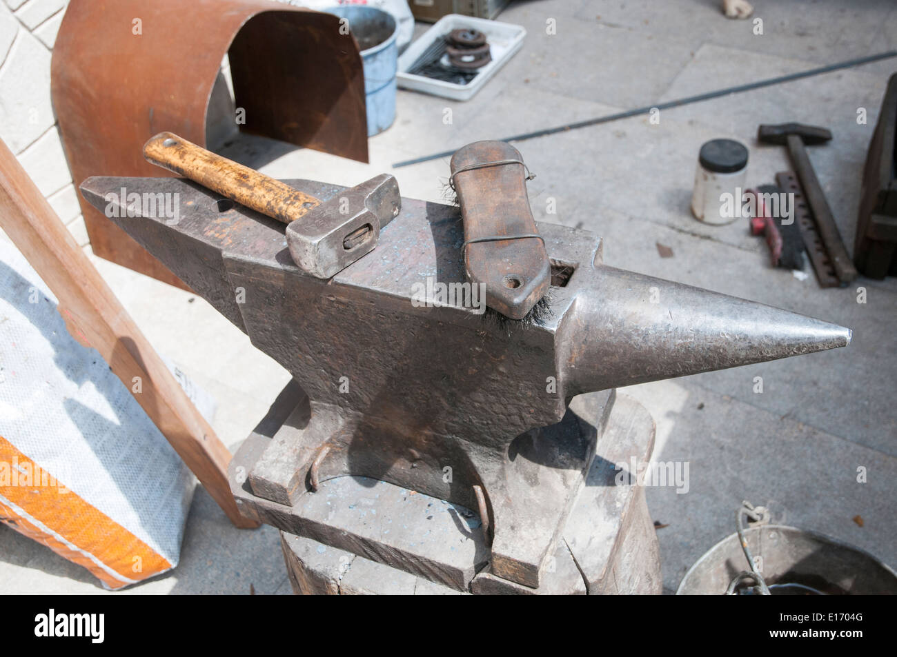 Old hammer used in the medieval age Stock Photo - Alamy