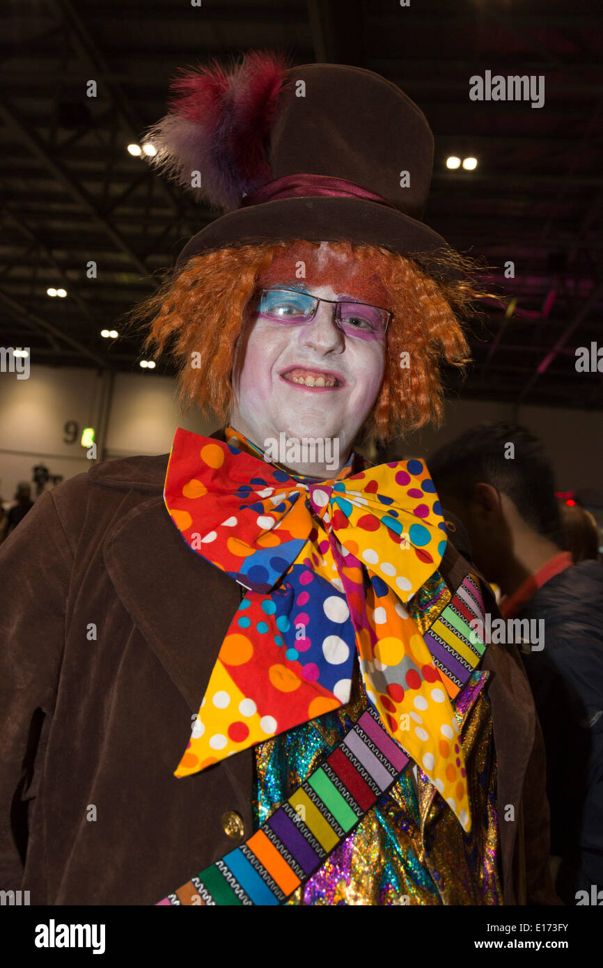 London, UK. 25 May 2014. Cosplayer dressed as the Mad Hatter ...