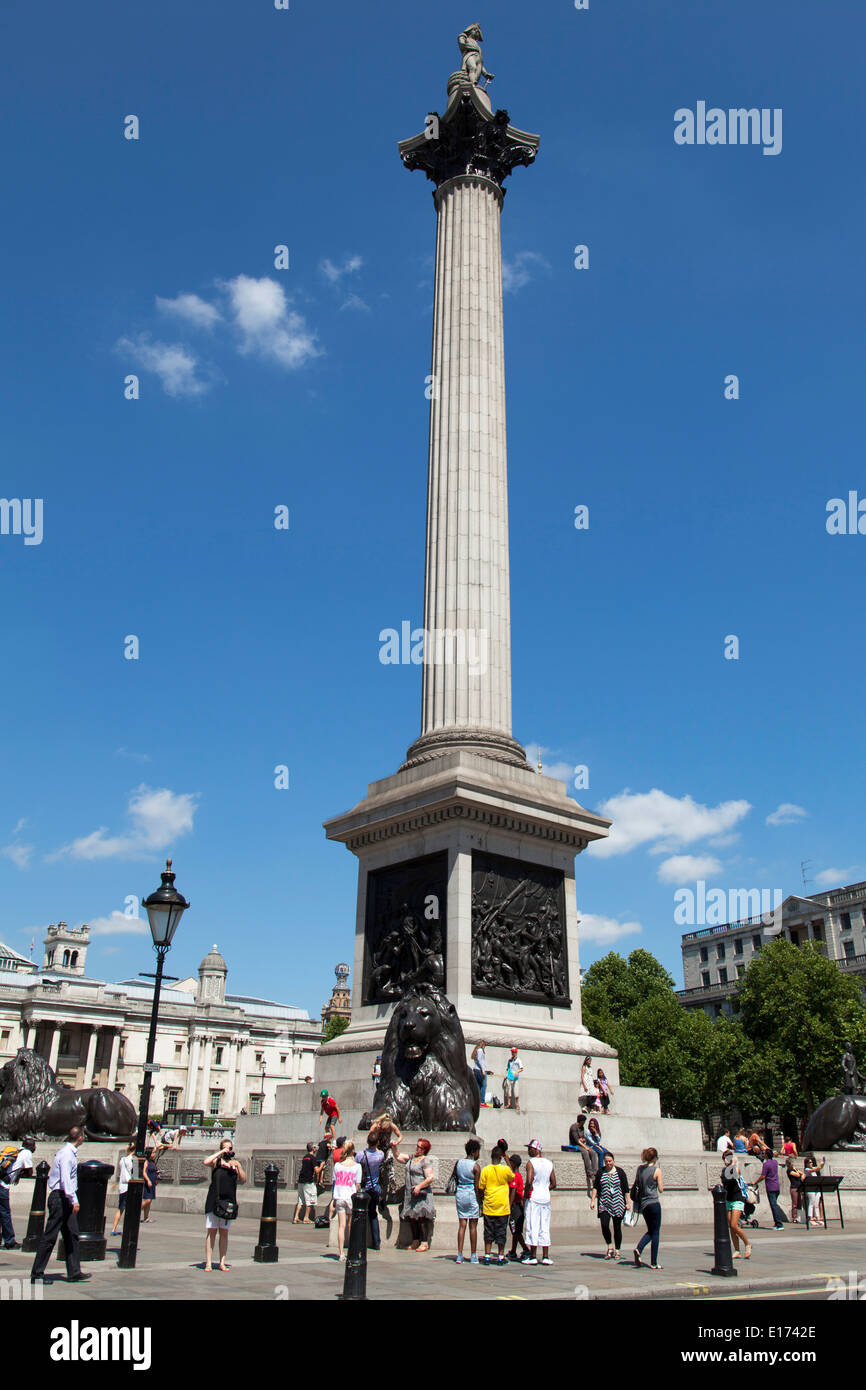 Nelson's Column, Trafalgar Square, London, England, U.K Stock Photo - Alamy