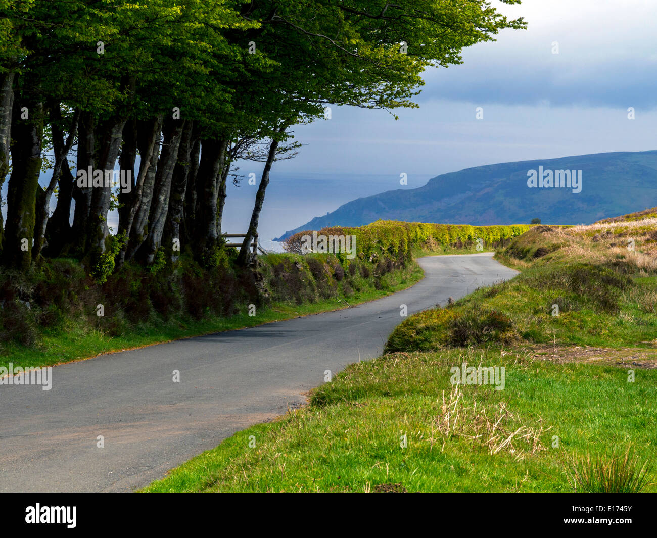 Worthy Tool Road towards Porlock Bay and Hurlstone Point, Exmoor ...