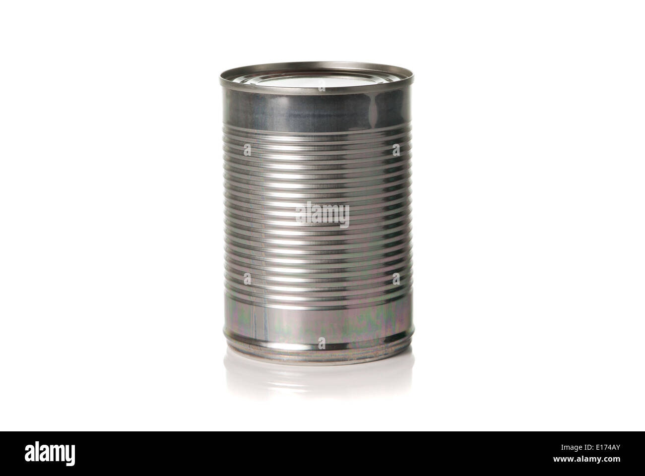 Unopened cylinder tin on a white background Stock Photo - Alamy