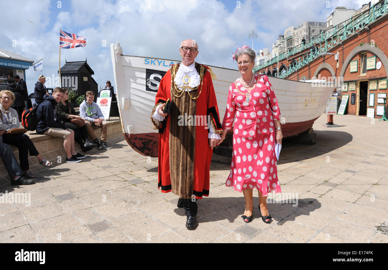 The Mayor and Mayoress of Brighton and Hove Councillor Brian Fitch and ...