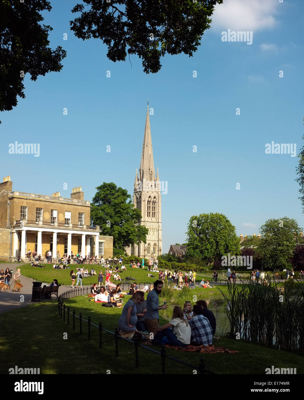 People in a local park Stock Photo - Alamy