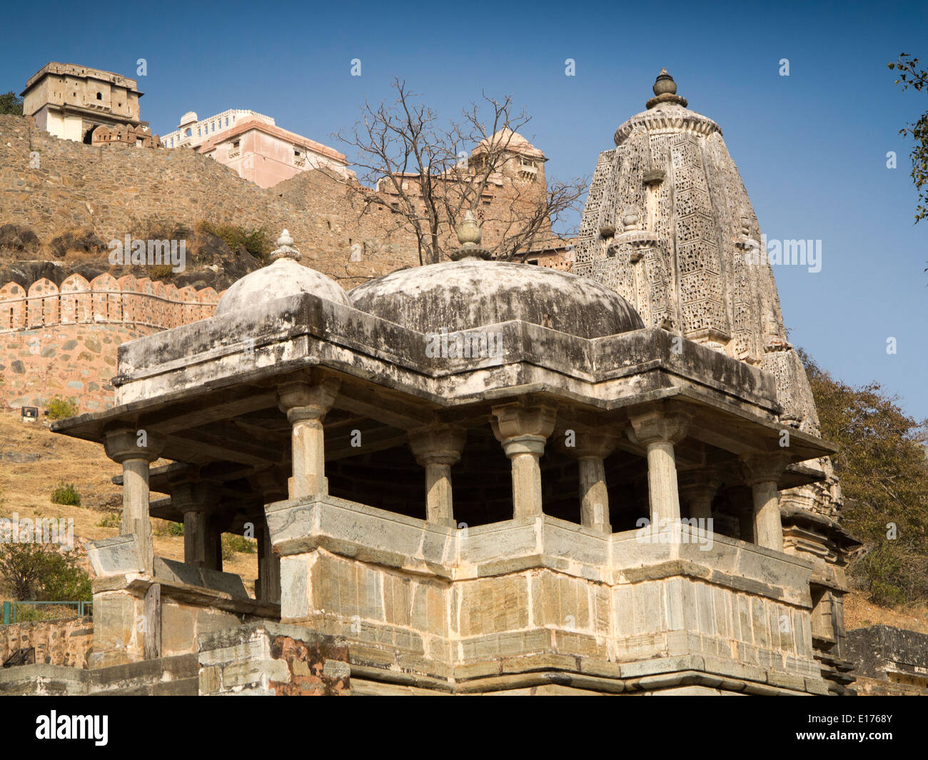 India, Rajasthan, Rajsamand, Kumbhalgarh Fort, Charbhuja Vishnu Temple ...
