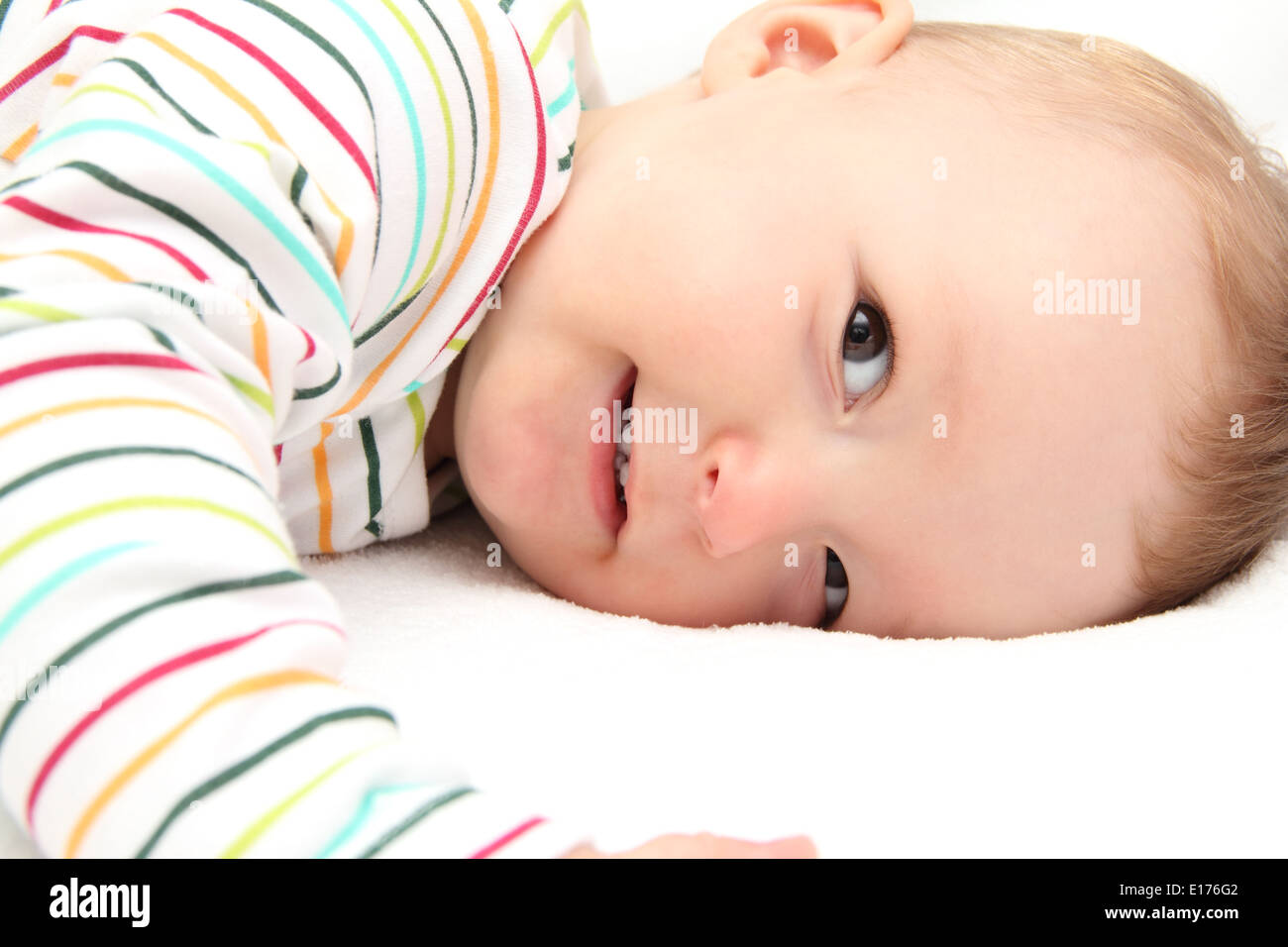 Little baby boy smiling Stock Photo - Alamy