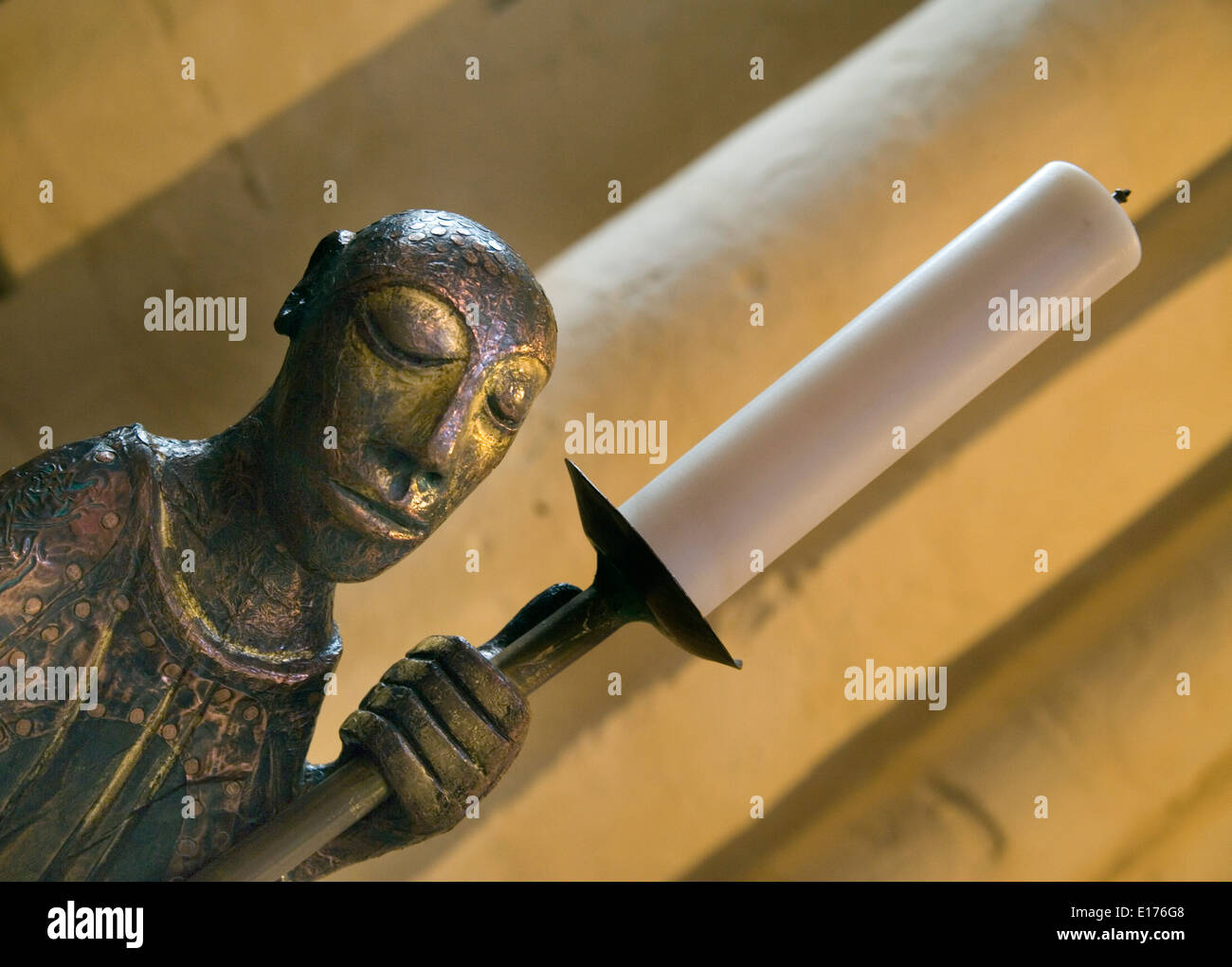 candle holder in winchester cathedral hampshire Stock Photo - Alamy