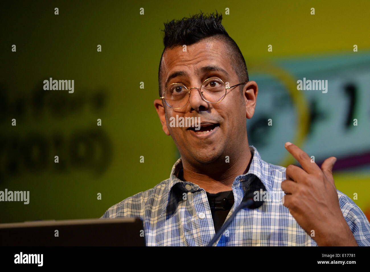 Hay on Wye, Wales UK, Sunday 25 May 2014 Writer and broadcaster SIMON ...