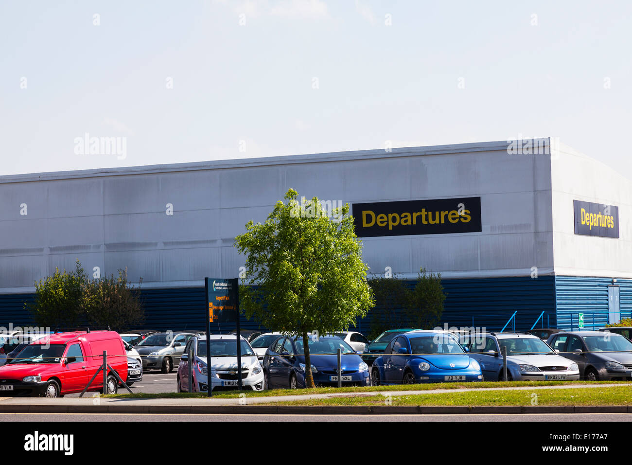 Departures building outside East Midlands airport Nottingham airport ...