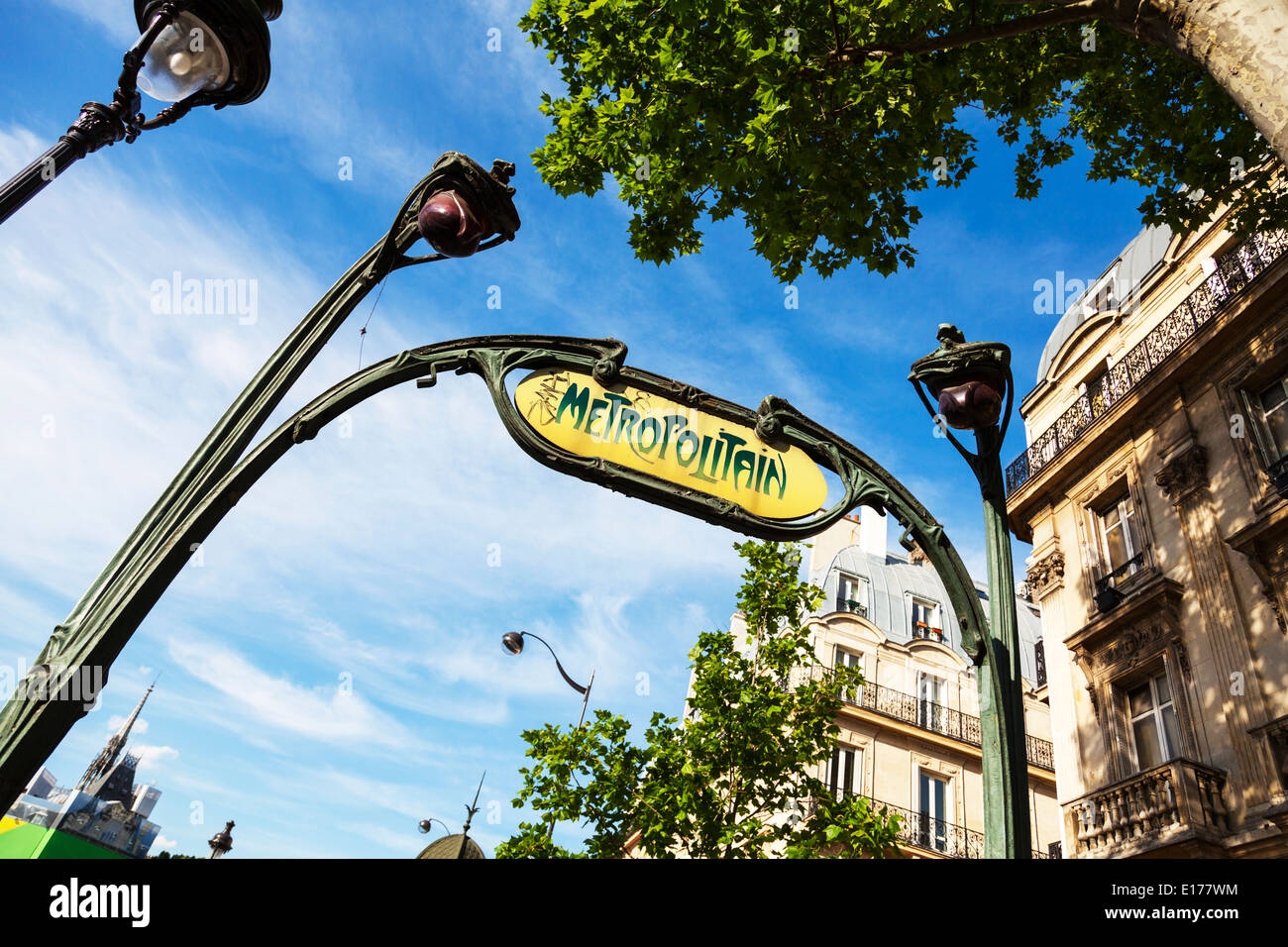 Metro sign Metropolitan metropolitain underground rail Paris city ...