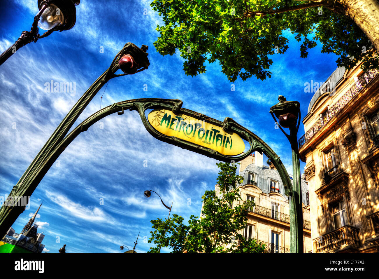 Metro sign Metropolitan metropolitain underground rail Paris city ...
